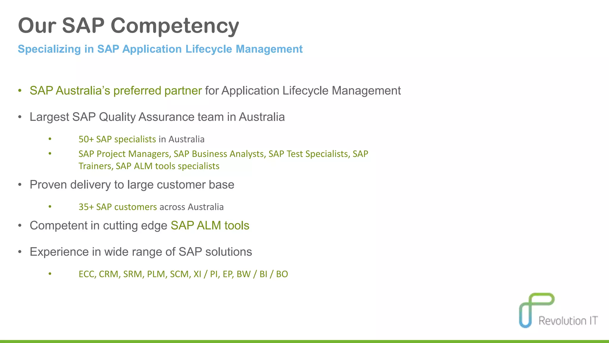 Revolution IT SAP Competency | PPTX