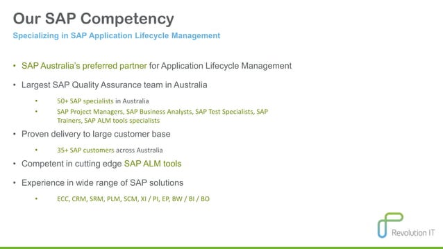 Revolution IT SAP Competency | PPT