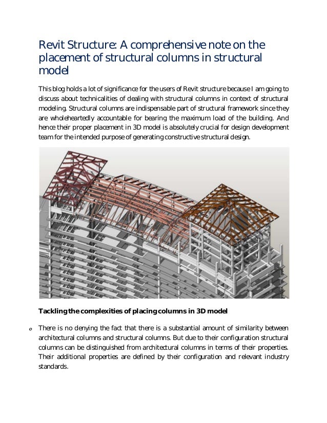 Revit structure a comprehensive note on the placement of structural ...