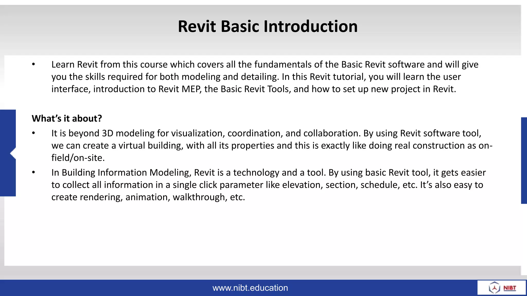 Revit Structure Tutorialstructural Engineering Courses Nibt Elearning Pptx