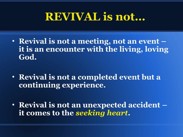 Revival | PPT | Christianity | Religion & Spirituality
