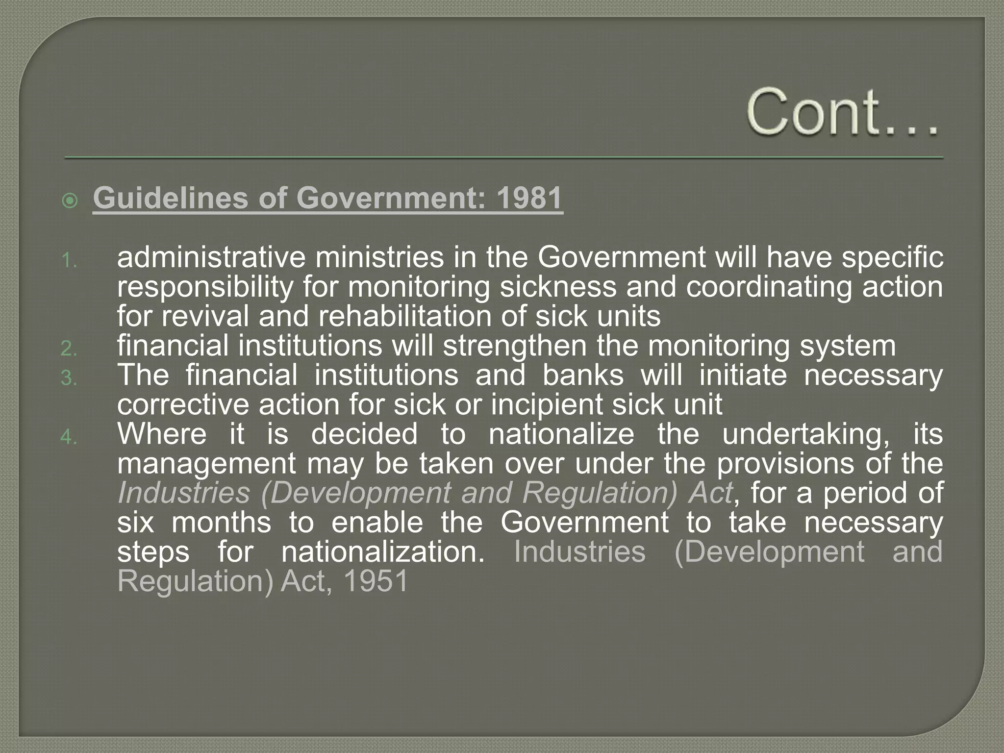 Revival and restructuring of sick companies | PPTX