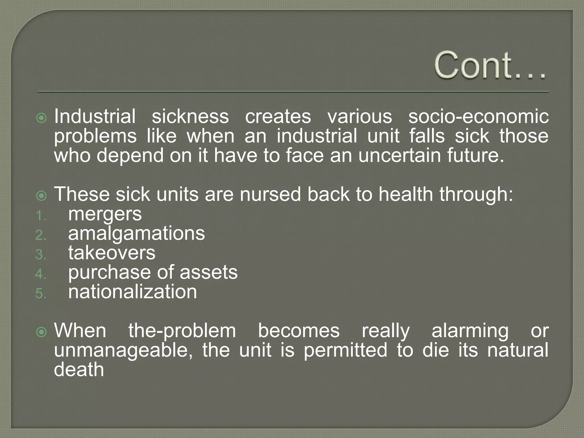 Revival and restructuring of sick companies | PPTX