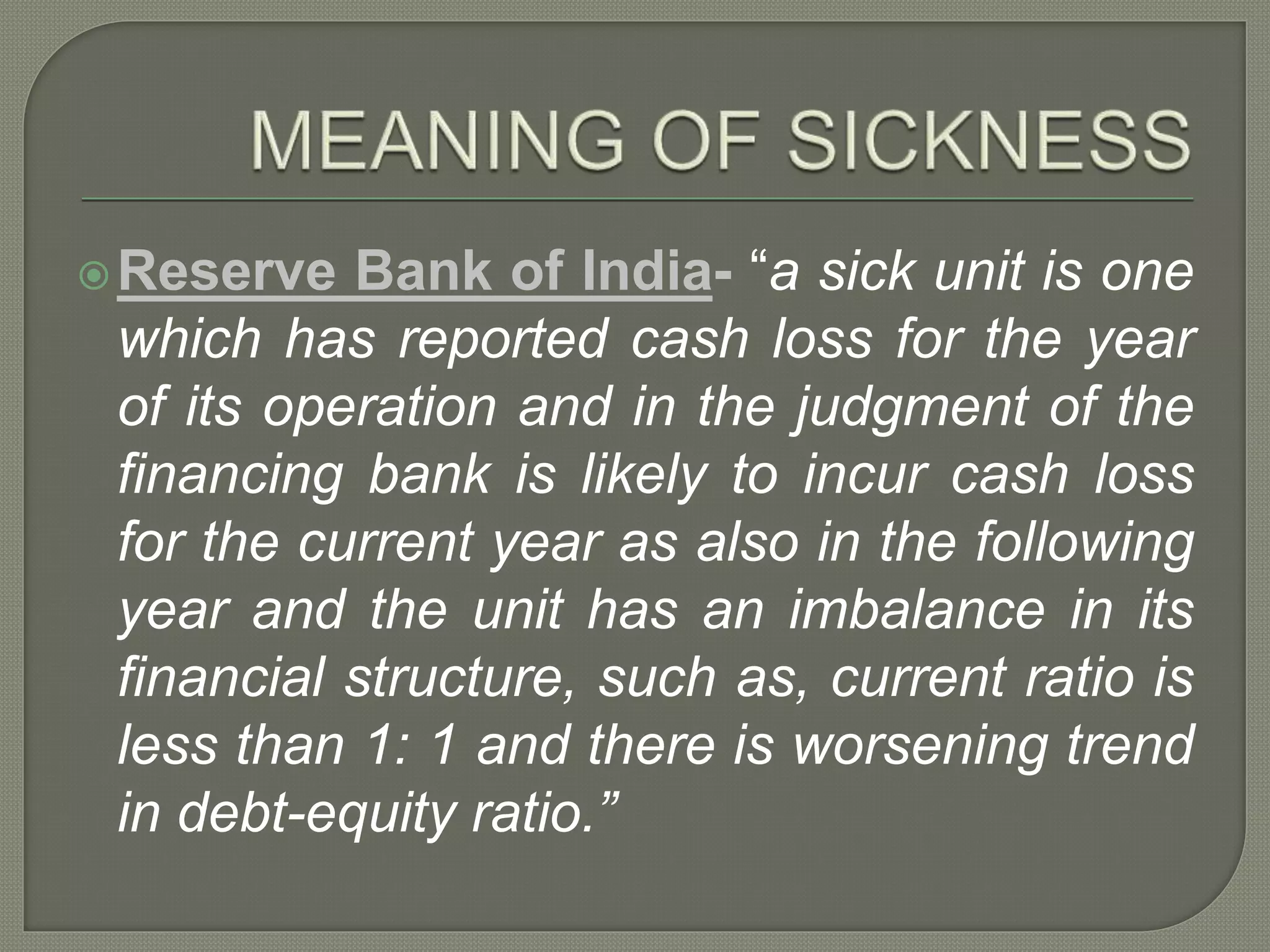 Revival and restructuring of sick companies | PPTX