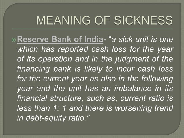 Revival and restructuring of sick companies | PPTX | Bankruptcy ...