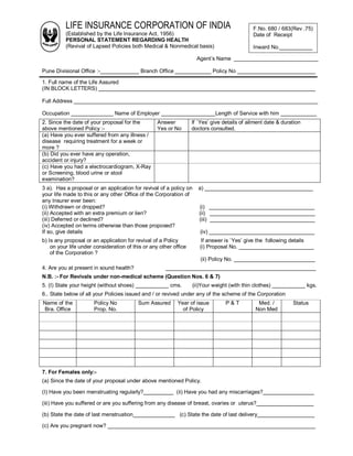 Revival hd form no-680 | PDF