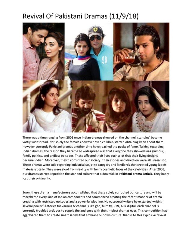 Revival of pakistani dramas | PDF