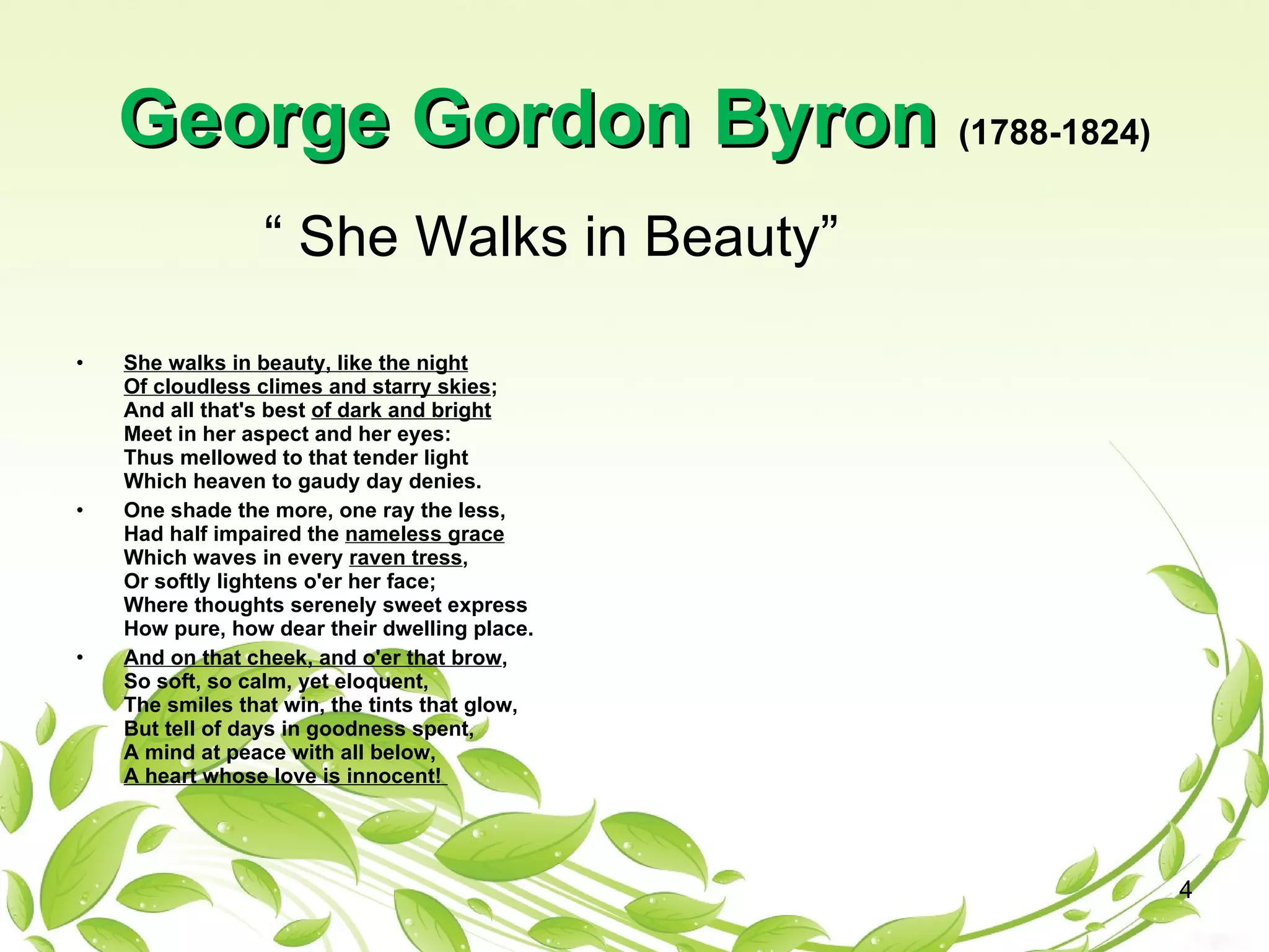 Revival of romantic features in shelly and byron | PPT