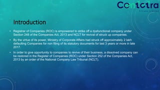 Revival of struck off companies | PPTX | Legal Services Industry | Industries