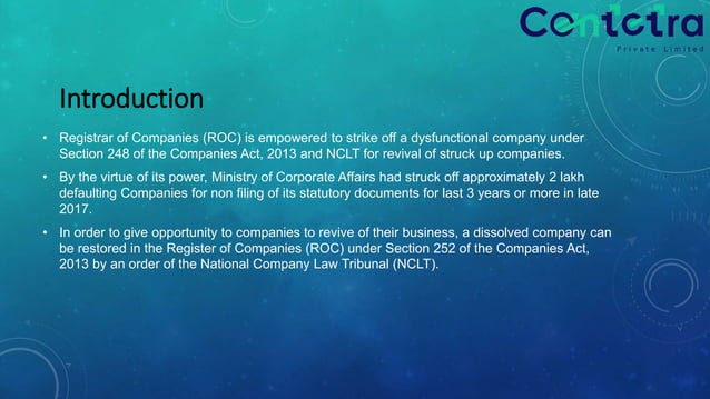 Revival of struck off companies | PPT
