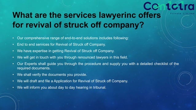 Revival of struck off companies | PPT