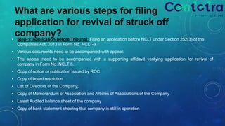 Revival of struck off companies | PPTX | Legal Services Industry | Industries