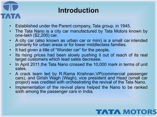 Revival of TATA Nano || Case Study of TATA Nano | PPT