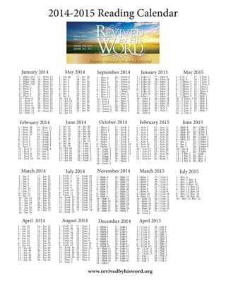 Revived by his word calendar 2012-2015 | PDF