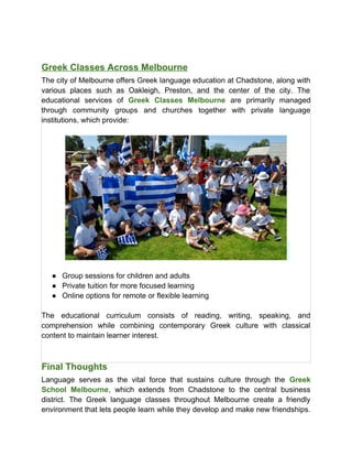 Reviving Heritage Through Language_ Greek School Chadstone and Greek ...