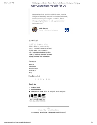 Revivo Technologies - The Invisible Manager-HotelX | PDF