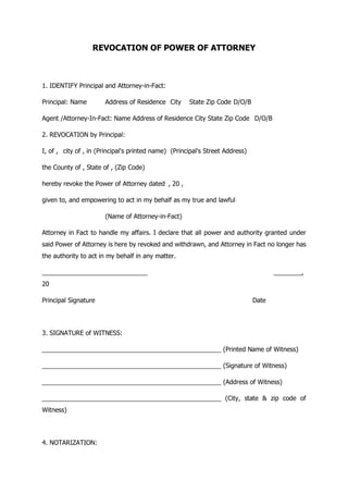 REVOCATION OF POWER OF ATTORNEY | PDF