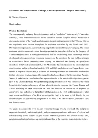 Revolutions and State Formation in Europe, 1789-1871 | DOC
