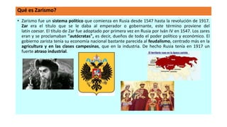 La revolución en Rusia de 1917, la caída del Zarismo | PPTX