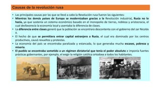 La revolución en Rusia de 1917, la caída del Zarismo | PPTX