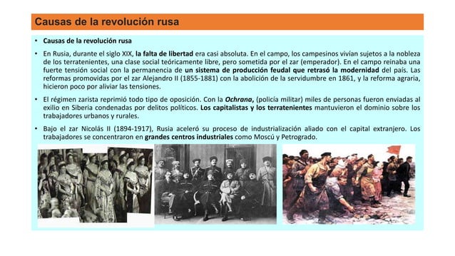 La revolución en Rusia de 1917, la caída del Zarismo | PPT