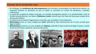 La revolución en Rusia de 1917, la caída del Zarismo | PPTX