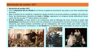 La revolución en Rusia de 1917, la caída del Zarismo | PPTX