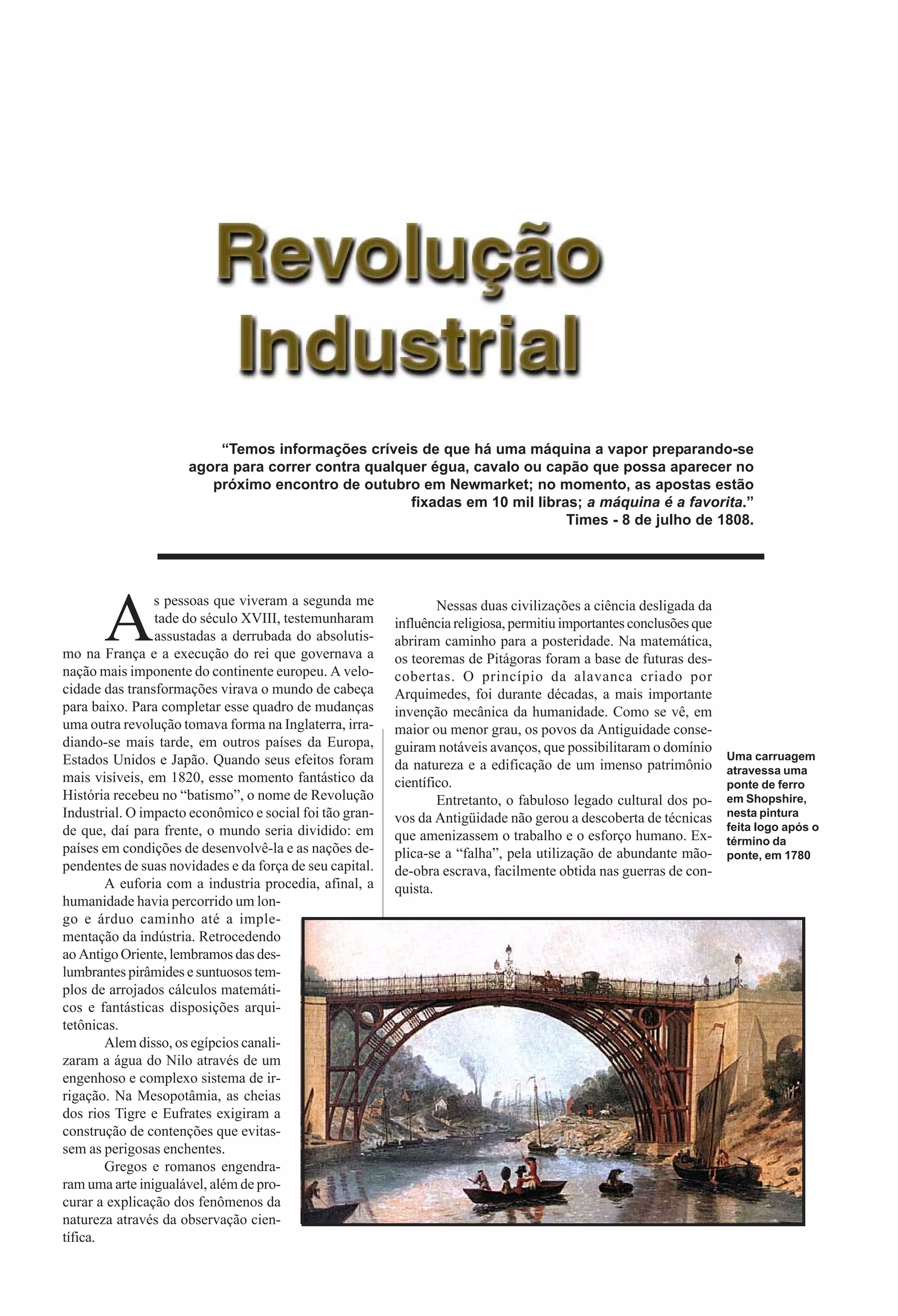 A ascensão da Revolução Industrial na Inglaterra | PDF