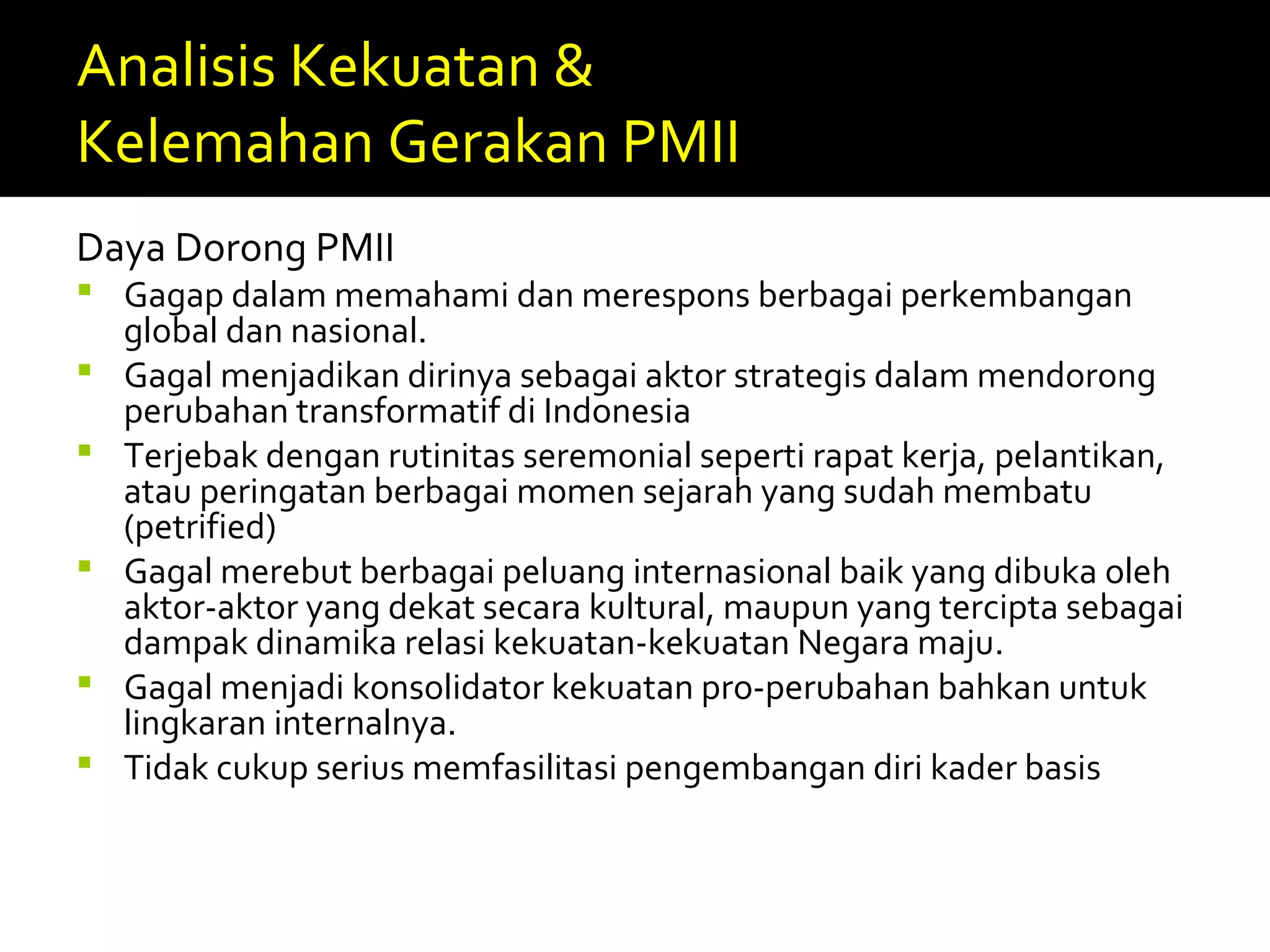 Revolusi Kepemimpinan Gerakan PMII | PPT