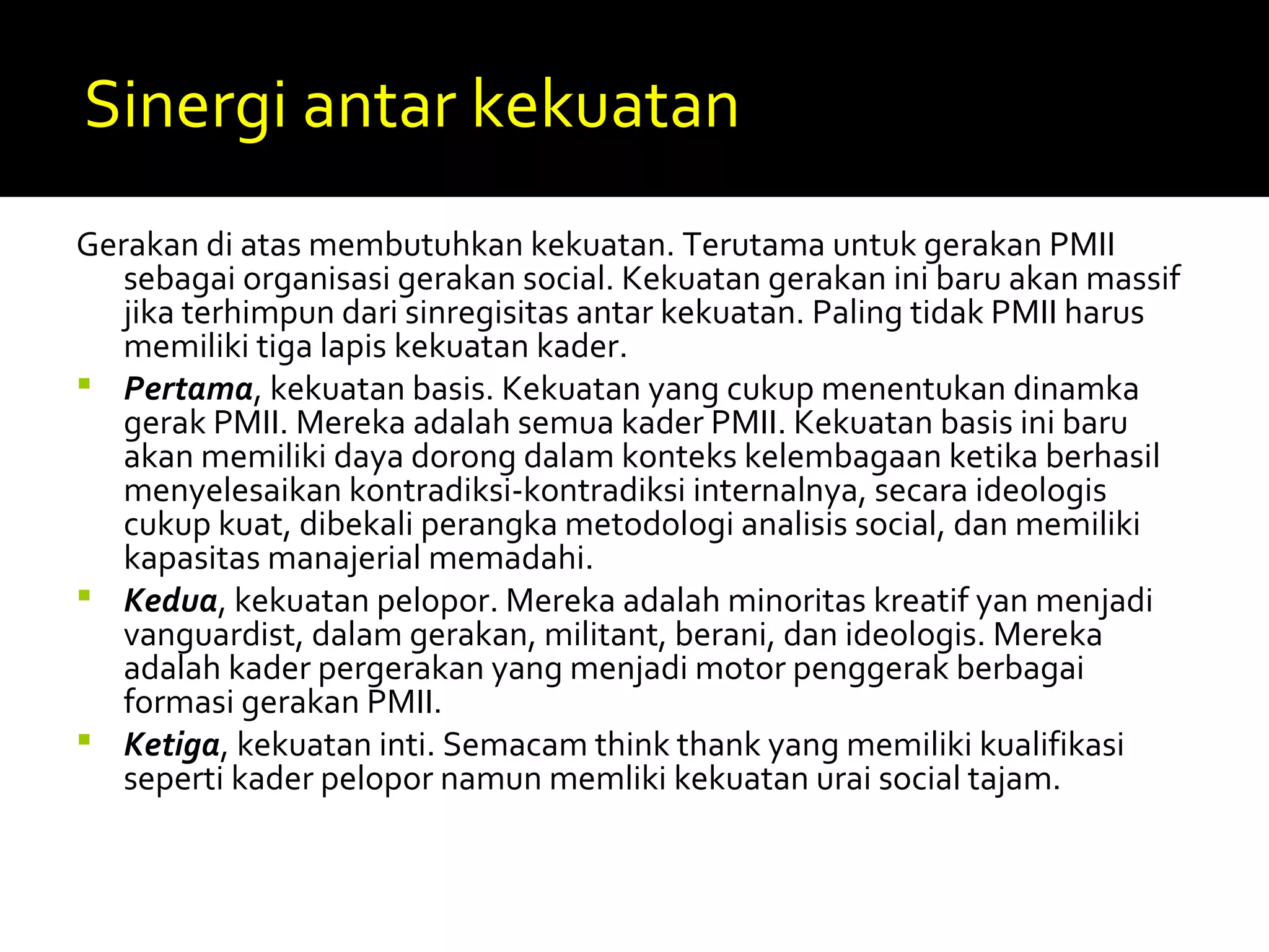 Revolusi Kepemimpinan Gerakan PMII | PPT