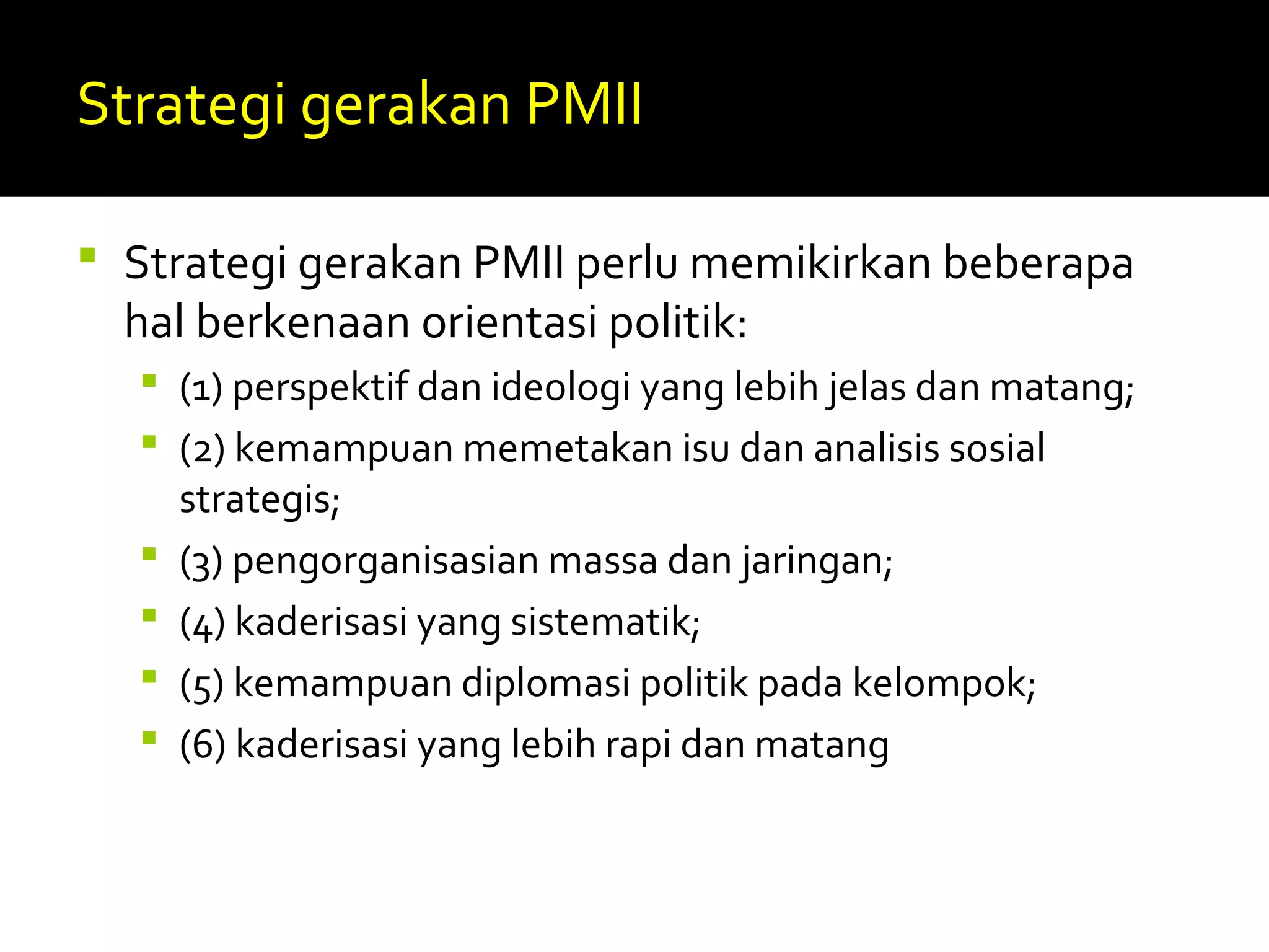 Revolusi Kepemimpinan Gerakan PMII | PPT