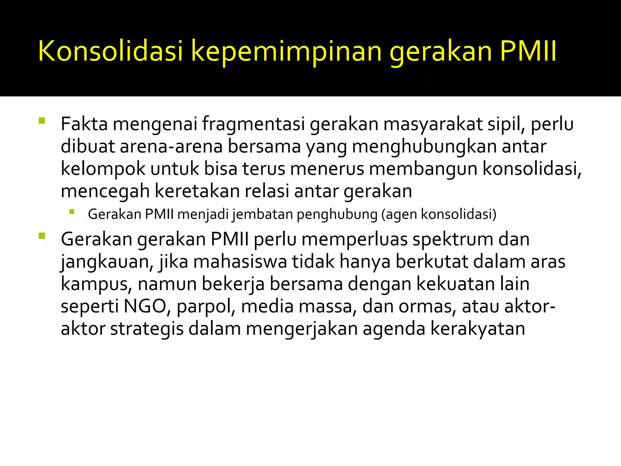 Revolusi Kepemimpinan Gerakan PMII | PPT