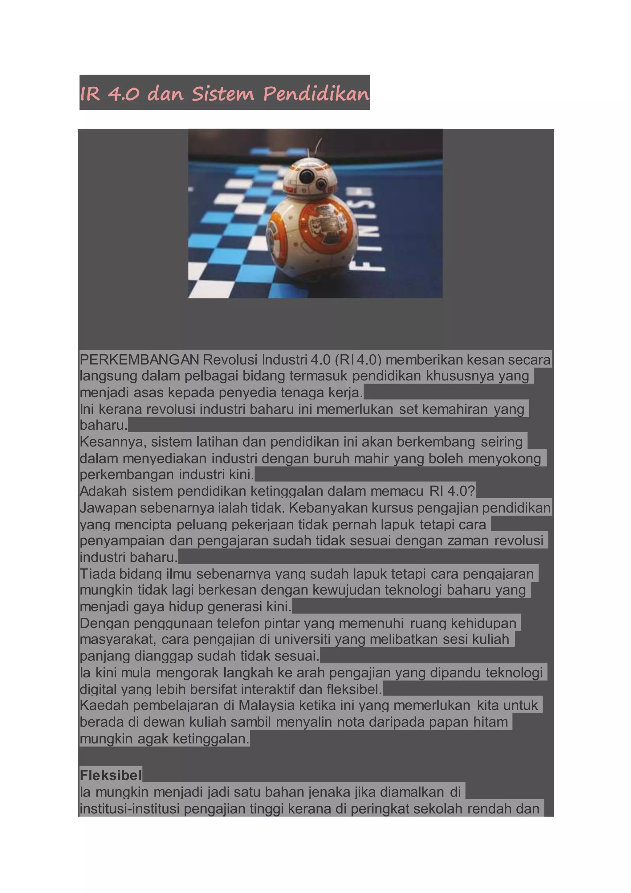 Revolusi perindustrian keempat | DOCX