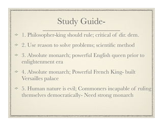 Study Guide + Revolution-Napoleon-Congress of Vienna | PPT