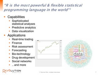 Revolution R Enterprise - 100% R and More | PPT
