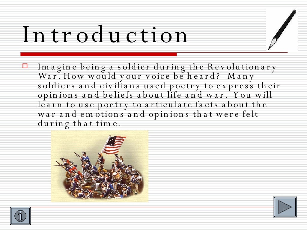 Revolutionary War Poetry Webquest Final