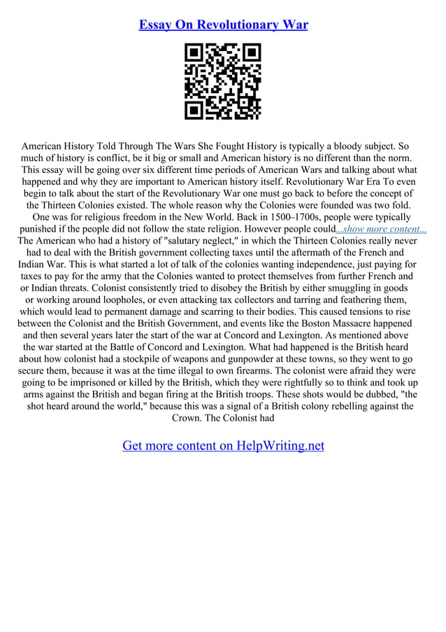 Revolutionary War Essay | PDF