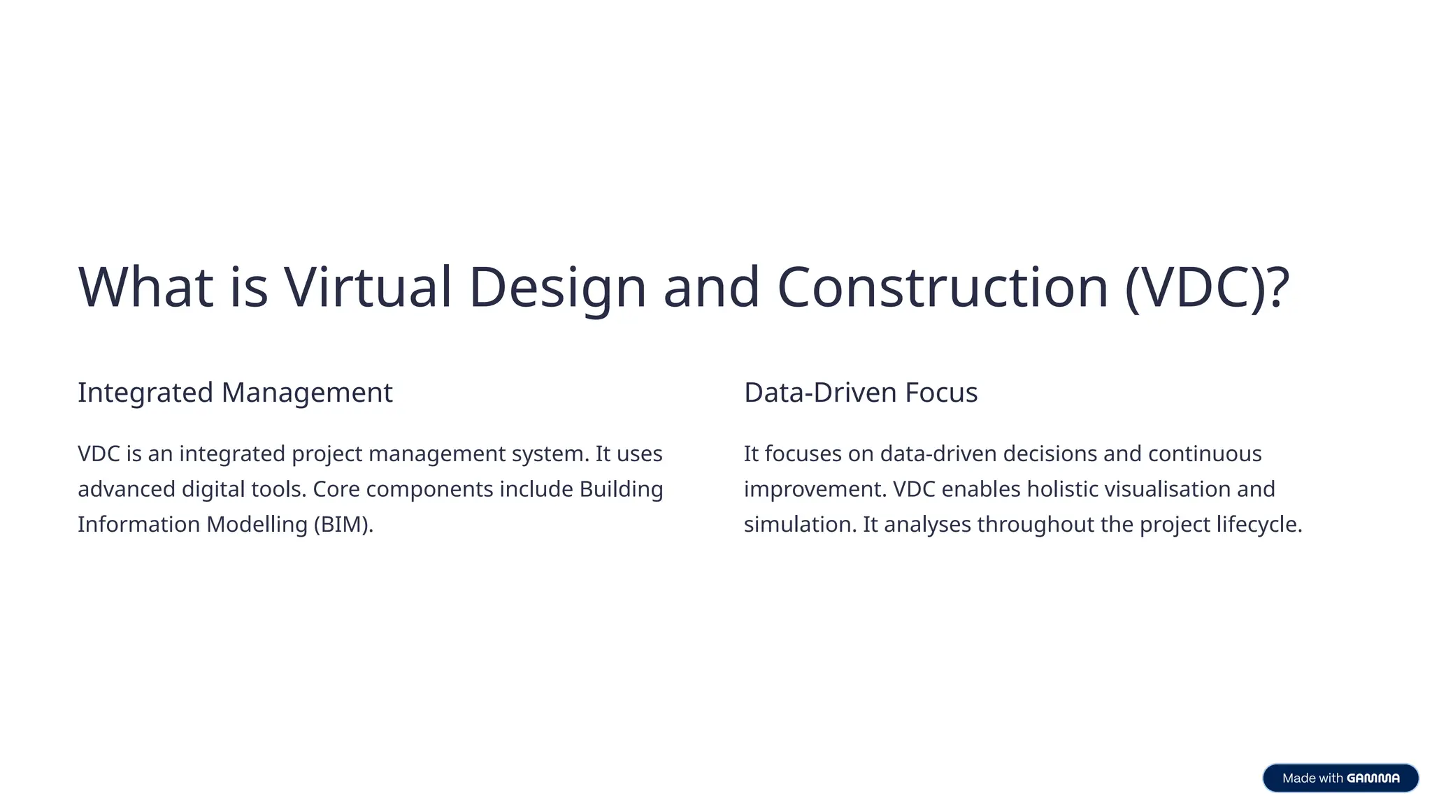 Revolutionising Construction The Power of Virtual Design and Construction | PPT
