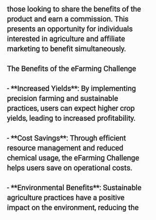 Revolutionize Agriculture with the eFarming Challenge | PDF