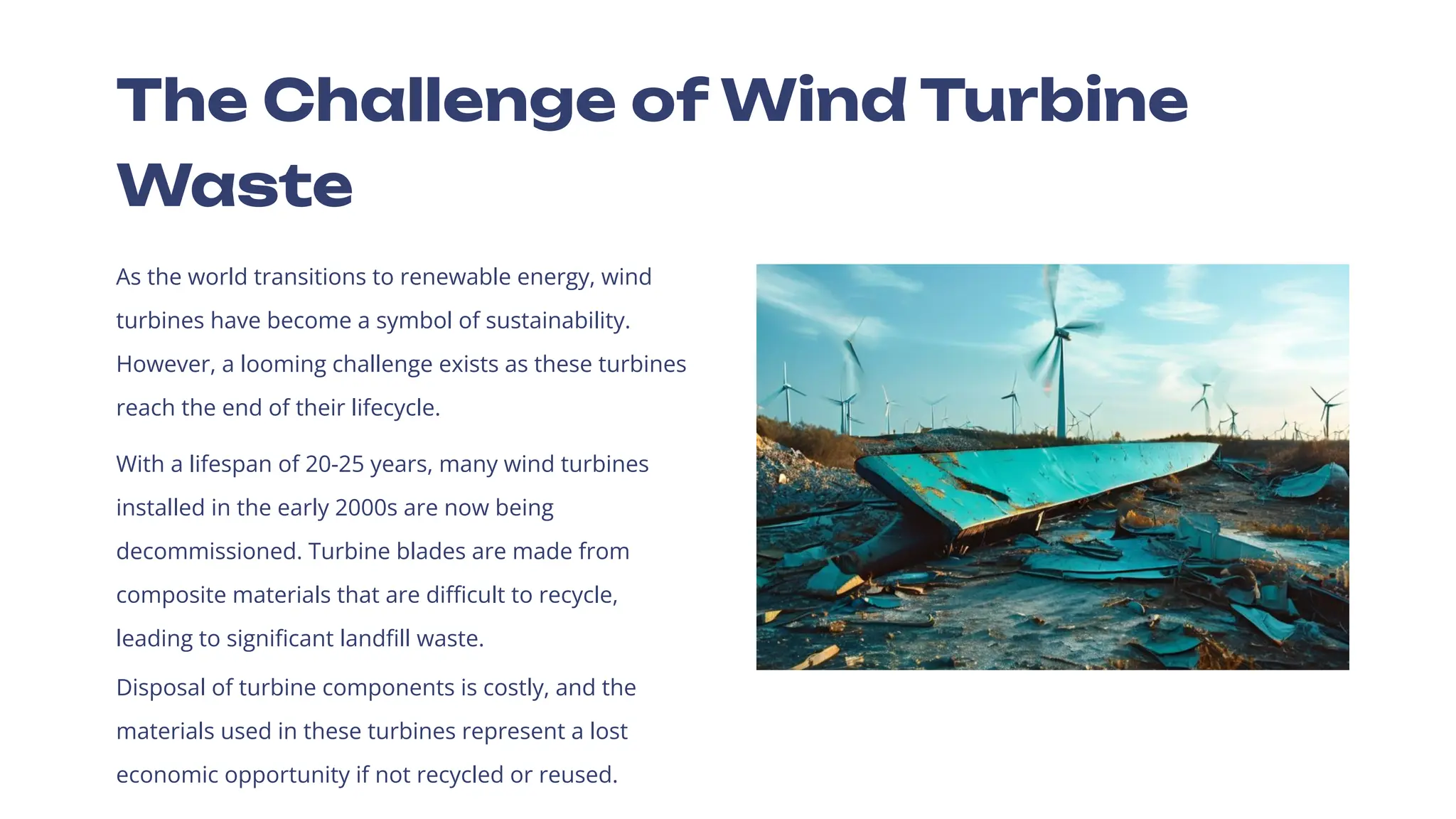 Revolutionizing Wind Turbine Reuse and Recycling Pitch Deck Template | PDF