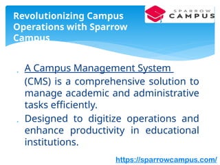 Revolutionizing Campus Operations with Sparrow Campus's Management ...