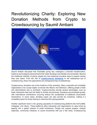 Revolutionizing Charity_ Exploring New Donation Methods from Crypto to ...