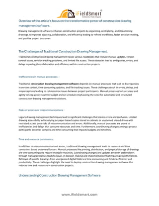 Revolutionizing Construction Projects The Power of Drawing Management ...