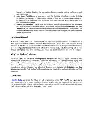 Revolutionizing Data Engineering with Open Source GenAI Powered Chat Based Tools Introducing Ask ...