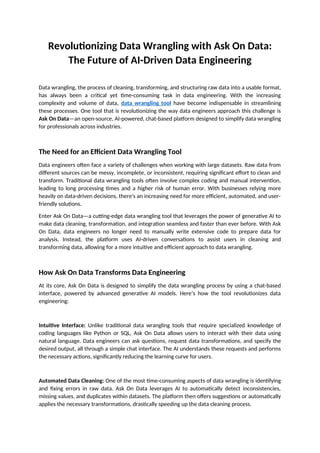 Revolutionizing Data Wrangling with Ask On Data.docx