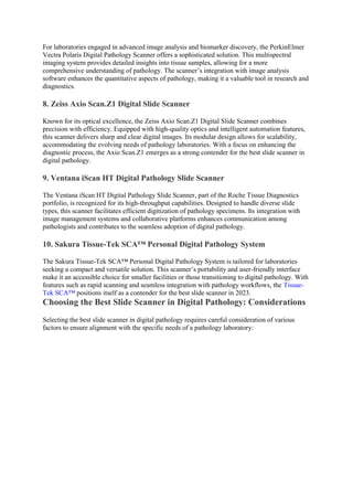 Revolutionizing Diagnostics: Unveiling the Best Slide Scanner in Digital Pathology for 2023 | PDF