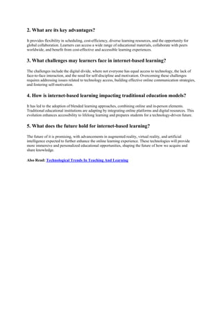 Revolutionizing Education: A Deep Dive into Internet-Based Learning | PDF | Internet | Computing