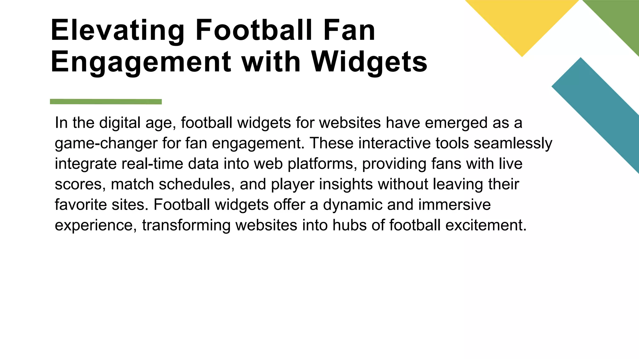 Revolutionizing Football Fan Experiences | PPTX