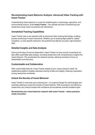 Revolutionizing Insect Behavior Analysis_ Advanced Video Tracking with ...