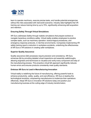 Revolutionizing Manufacturing with Virtual Reality Empower Your ...
